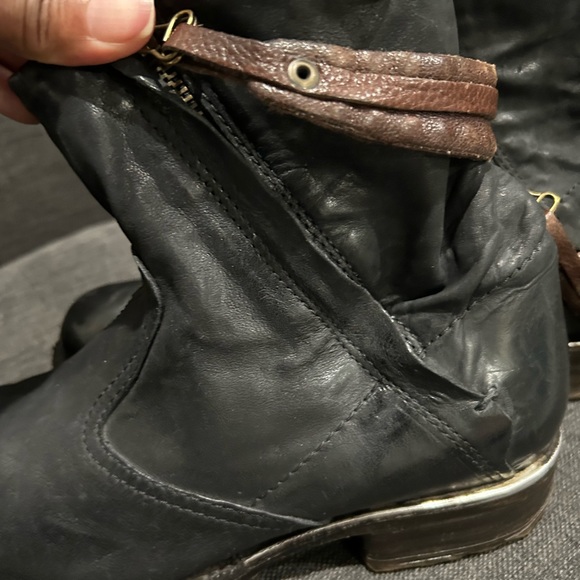 A.S.98 | Shoes | As98 Saint Metal Zip Black Leather Boots | Poshmark